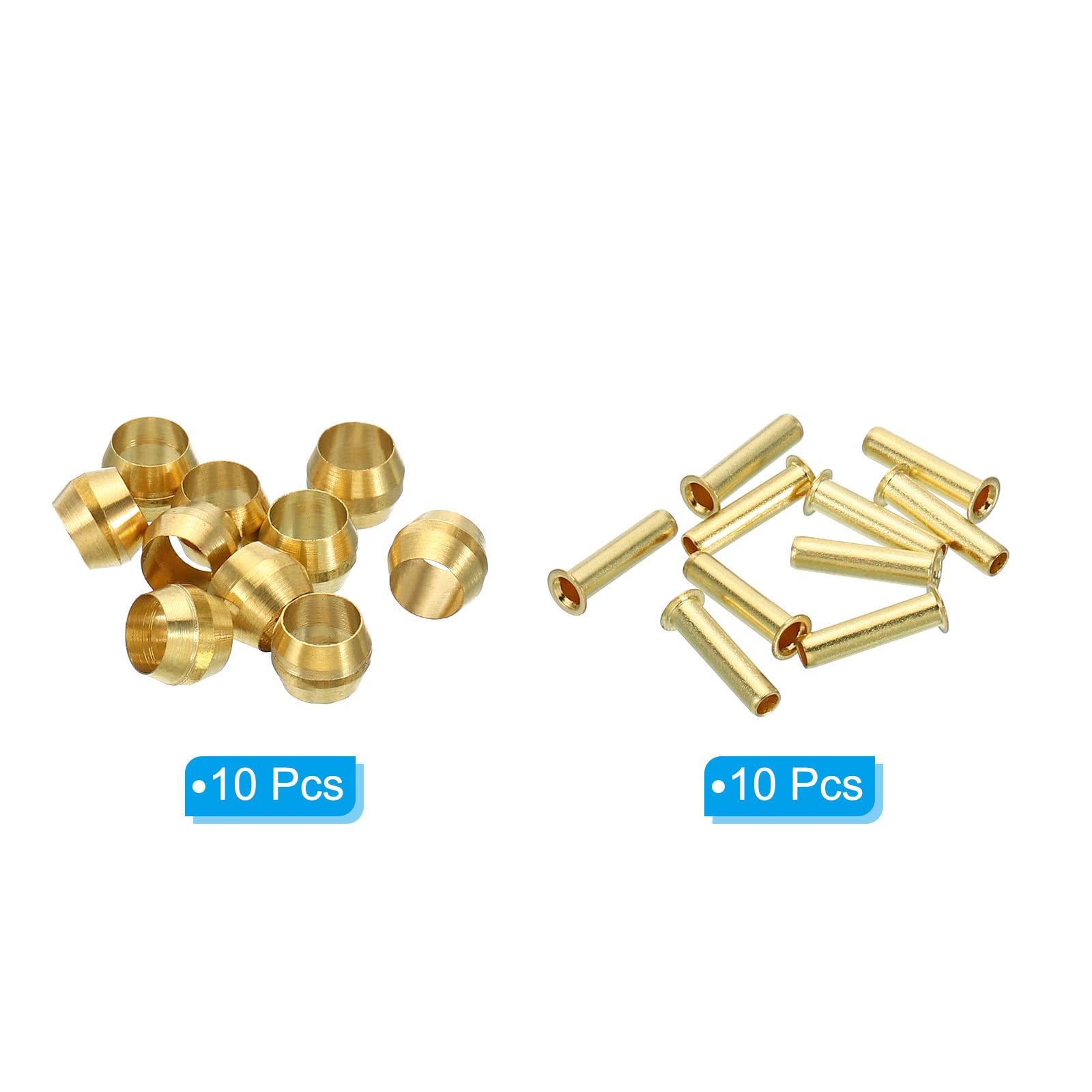 Snapklik.com : Patikil 4mm Tube OD Brass Compression Sleeves And Ferrules