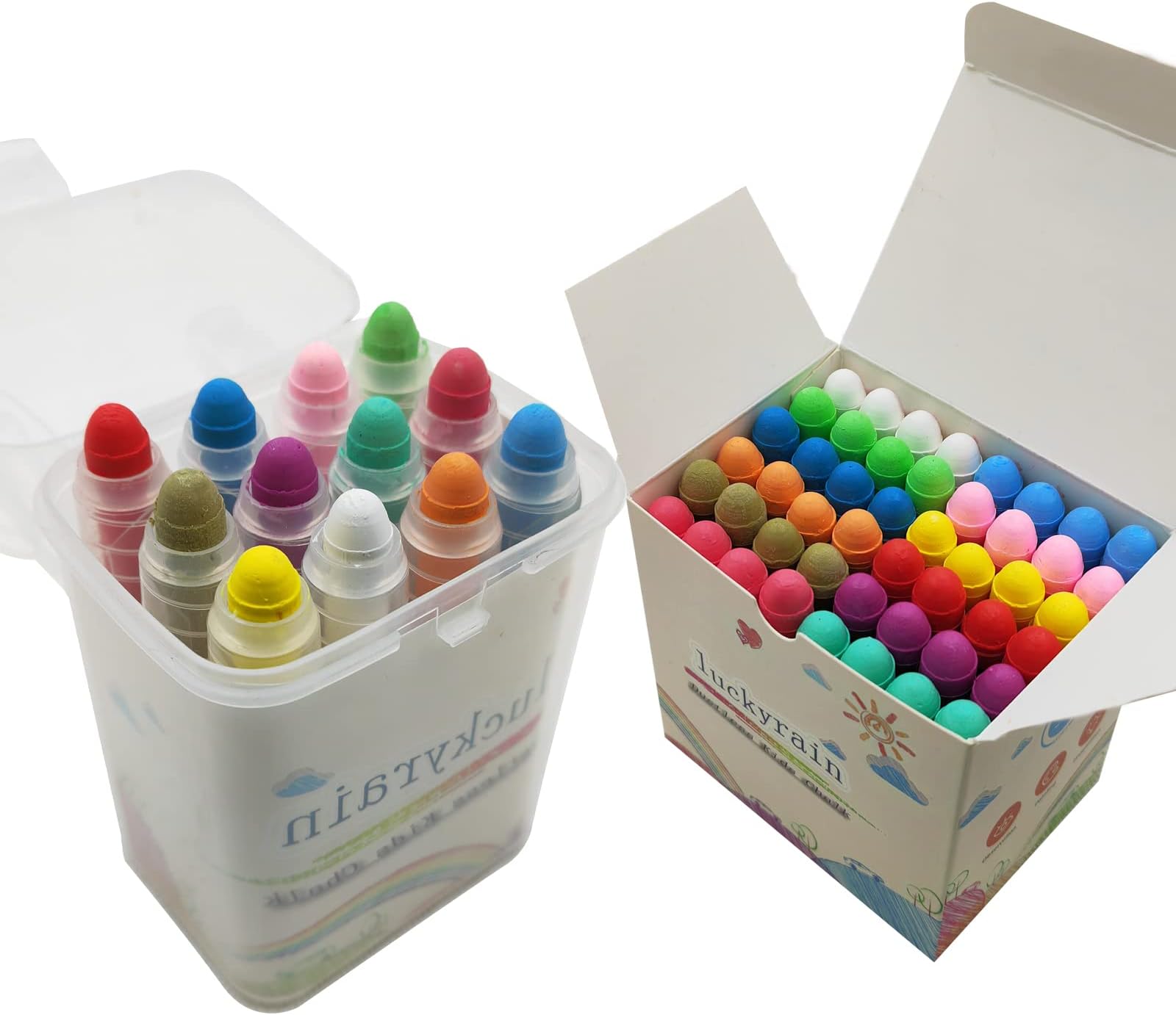 Amazon.com : PEUTIER 12pcs Dustless Chalk for Kids, Colorful Dustless ...