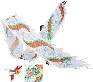Amazon.com: SOLIDCASE Colorful Dragon Shaped Dancing Wand Silk Dragon ...