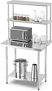 Amazon.com: Safeplus 36" x 24" Stainless Steel Table with 36" x 12 ...