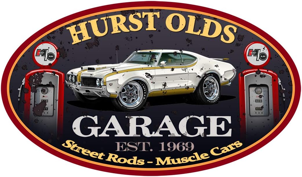 Amazon.com: 1969 Hurst Olds 442 Cutlass Classic Car-toon Wall Art ...