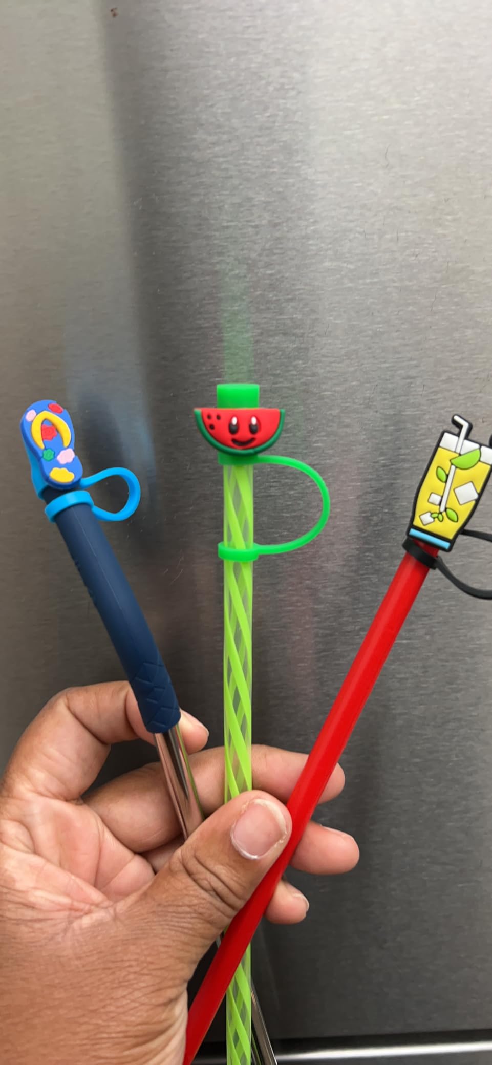 Amazon.com: 24 Pcs Straw Covers Caps Reusable Silicone Straw Toppers ...