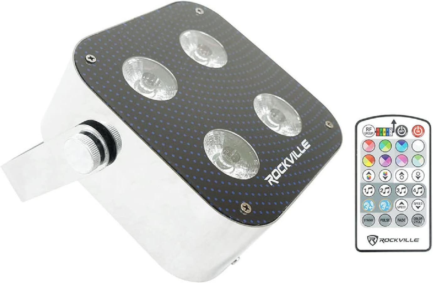 Amazon.com: Rockville Mini RF4 White Par Wash Light, Rechargeable, 4x12W, Includes Remote, RGBWA ...