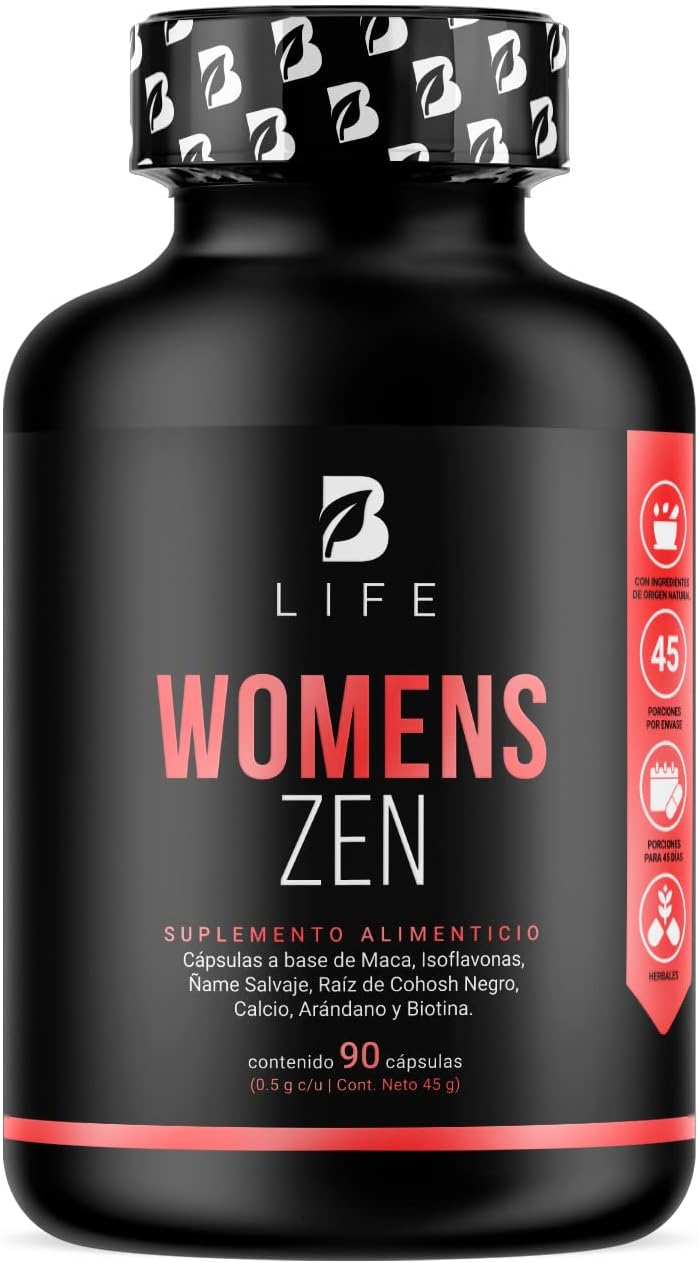 Womens Zen de 90 Cápsulas. Ingredientes Naturales: Maca, Isoflavonas ...