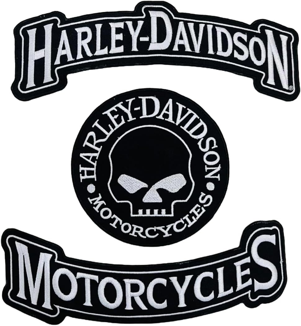 Amazon.com: harley skull and rockers embroidered large back patches for ...