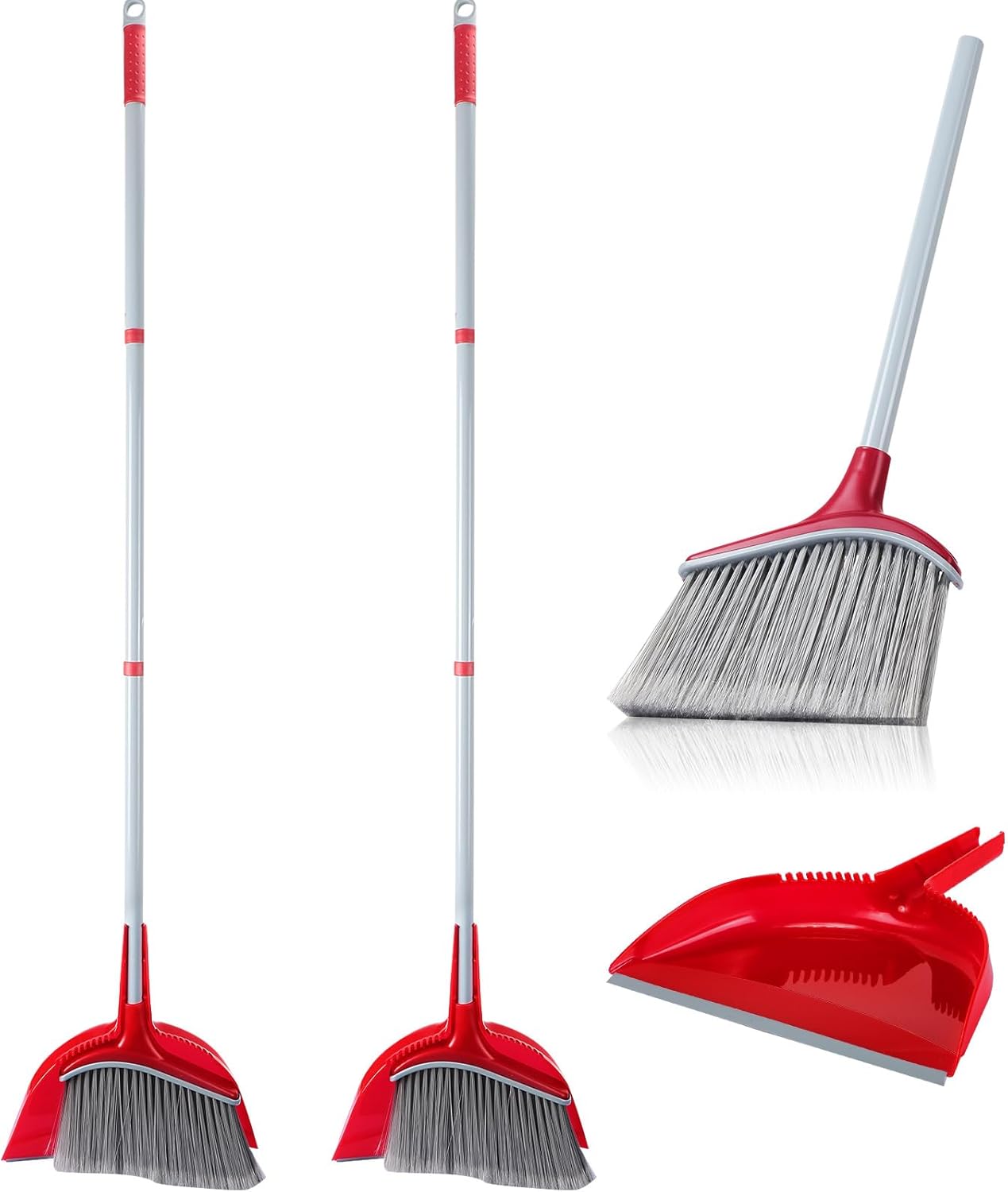 Amazon.com: 4 Pcs Broom and Dustpan Set 54 Inch Indoor Broom with Dust ...
