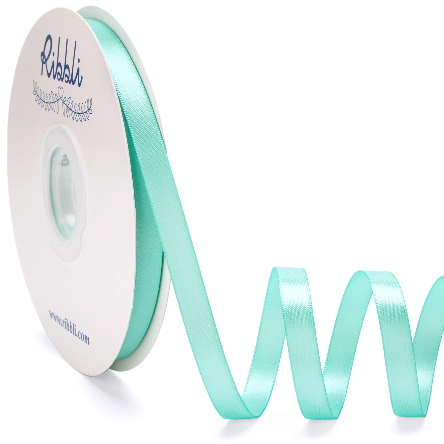 Snapklik.com : Aqua Satin Ribbon Double Faced Satin 3/8 Inch X ...