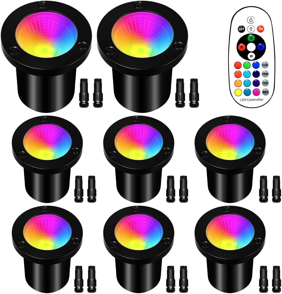 AOAXL RGBW Low Voltage Landscape Lights, 12-24V Color Changing IP67 ...