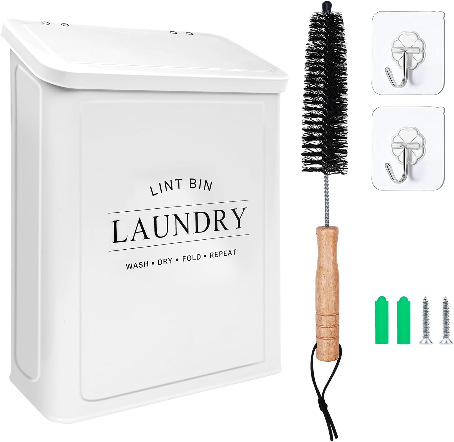 Amazon.com: Magnetic Lint Bin with Lint Brush for Laundry Room Decor ...