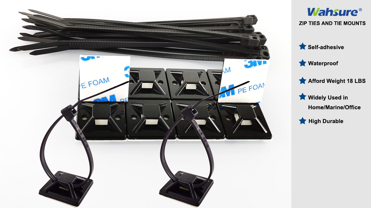 Wall Mount For Plastic Zip Ties * 100pcs * Zip Tie Base * Type Zip Tie
