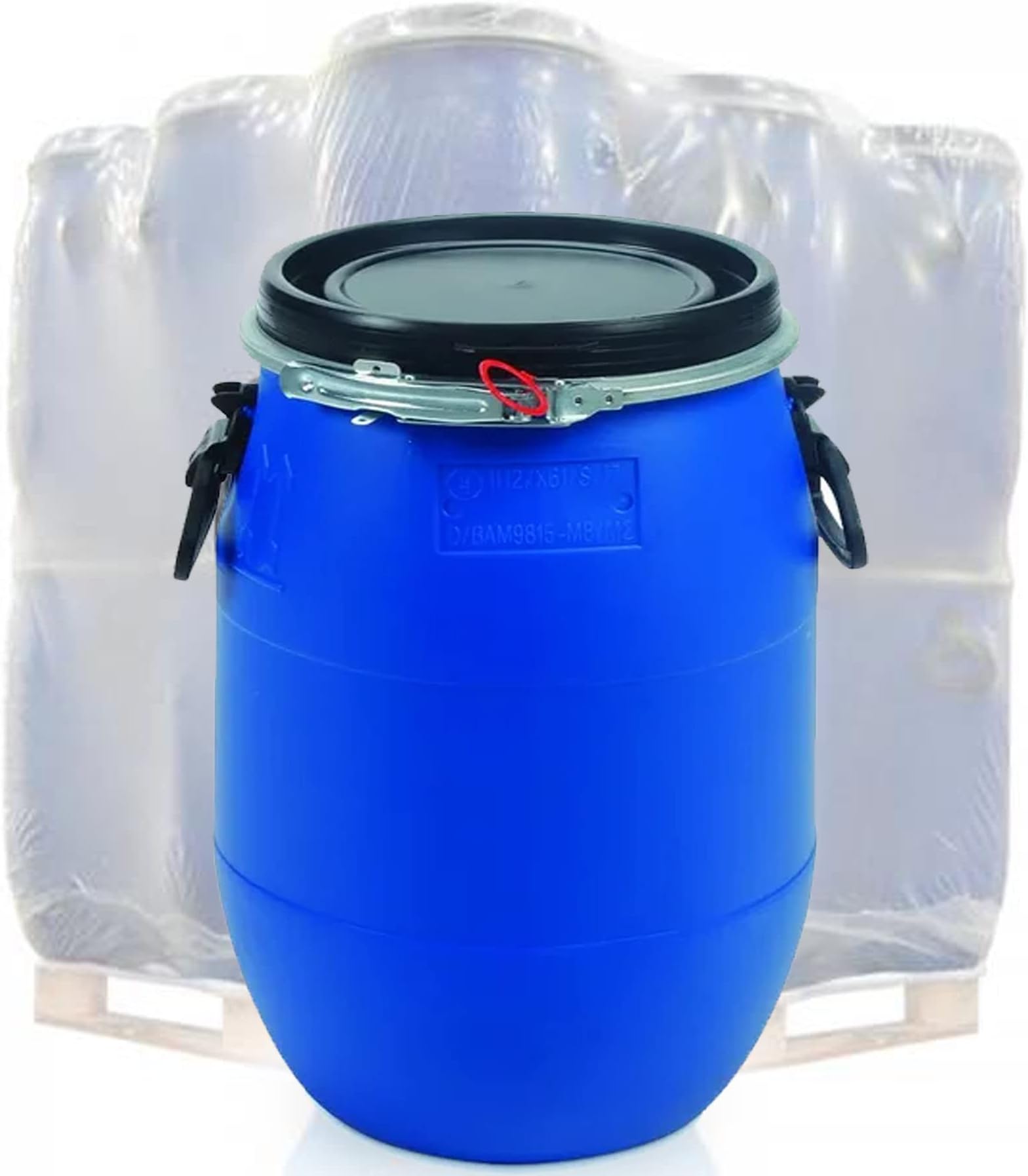 ITP Packaging 30 Litre Plastic Blue Open Top Storage Barrel Drum Keg ...