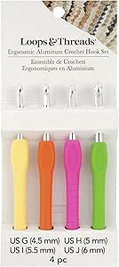 Amazon.com: Assorted Ergonomic Aluminum Crochet Hook Set by Loops ...