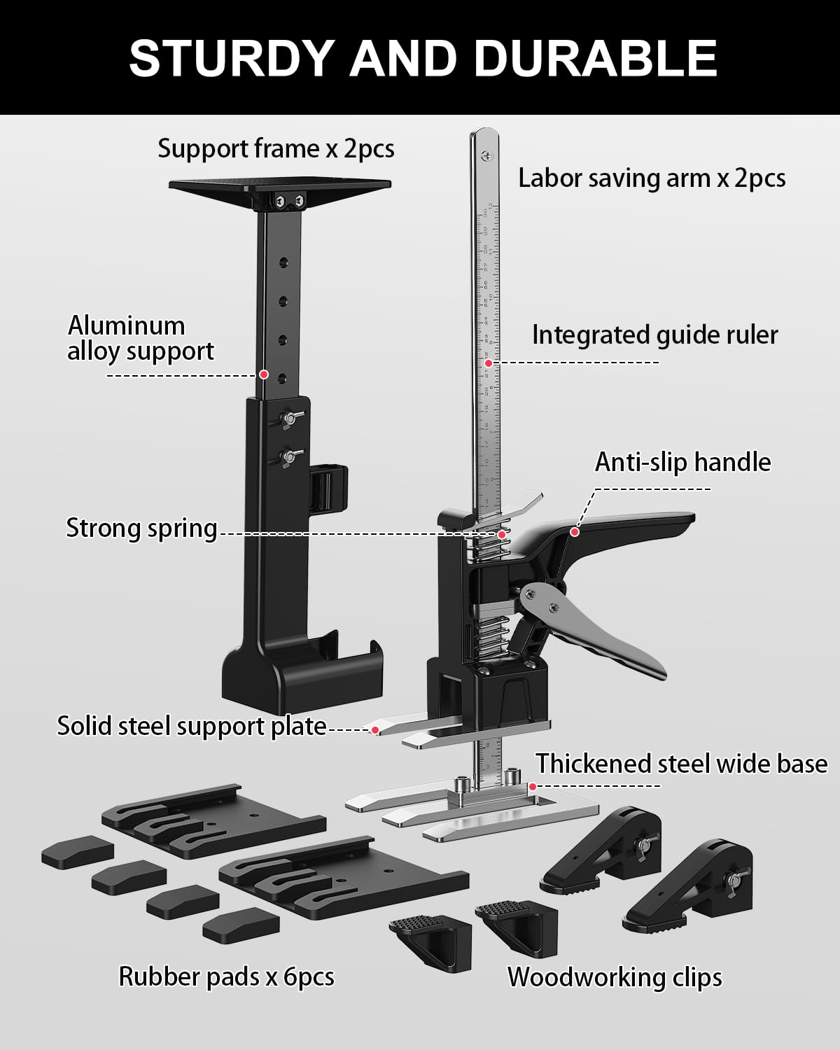 Snapklik.com : 2 Pack Cabinet Jacks, Multi-Function Hand Lifting Jack ...