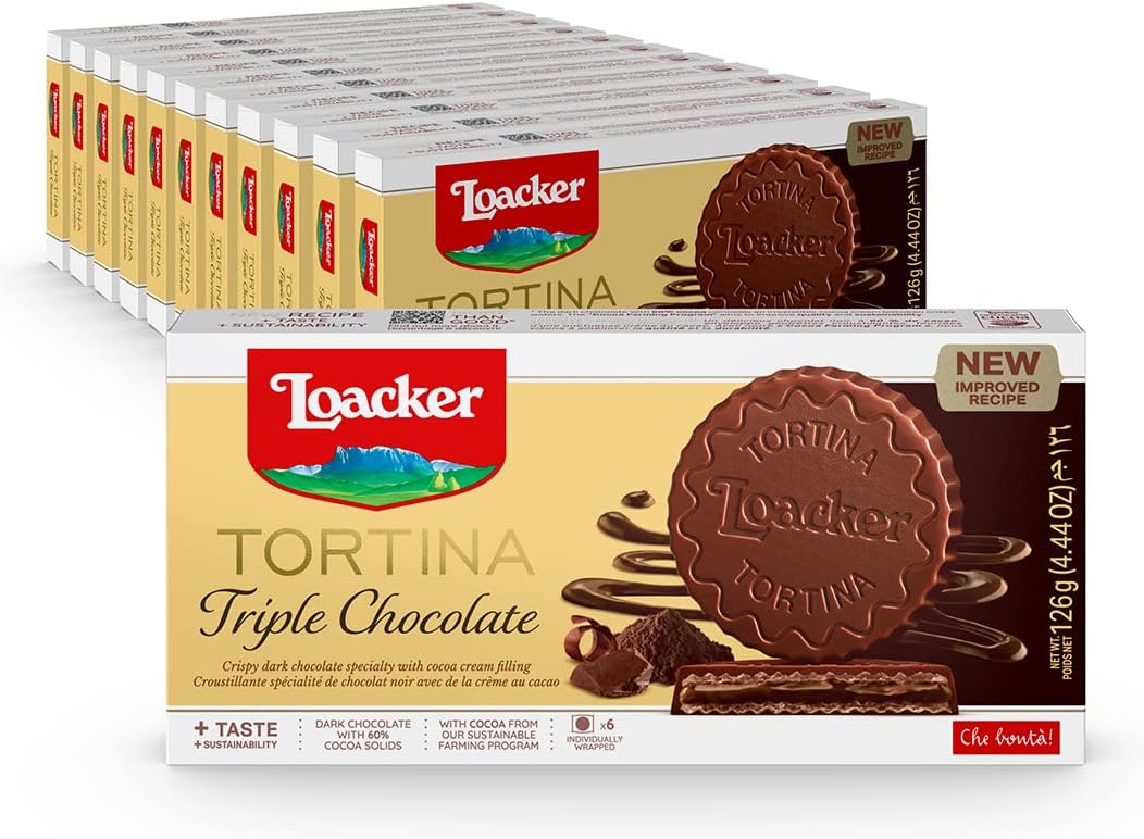 Amazon.com: Loacker Quadratini Ginger Chocolate Wafer Cookies LARGE ...