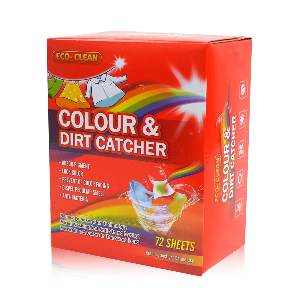 Color Catcher for Laundry, Dye Trapping Sheets 72 Count, Prevent Light ...