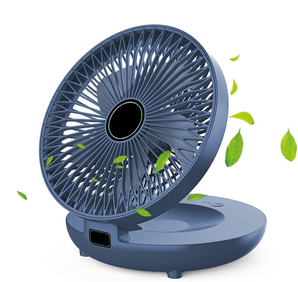 Blue Desk Fan 16 Inch Table Electric Fans Best Price Modern High