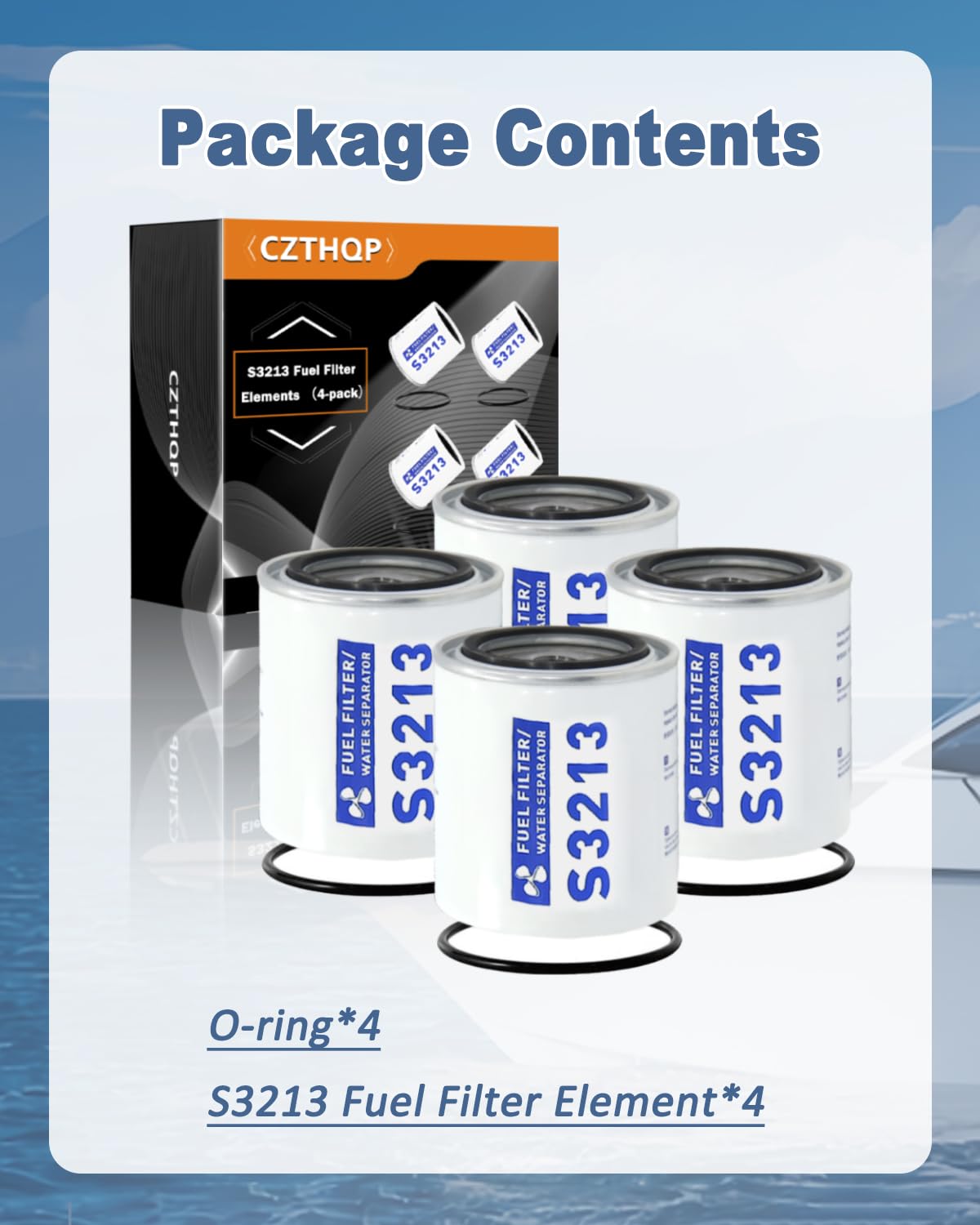 Snapklik.com : CZTHQP 4PCS S3213 Fuel Water Separator Filter Elements ...
