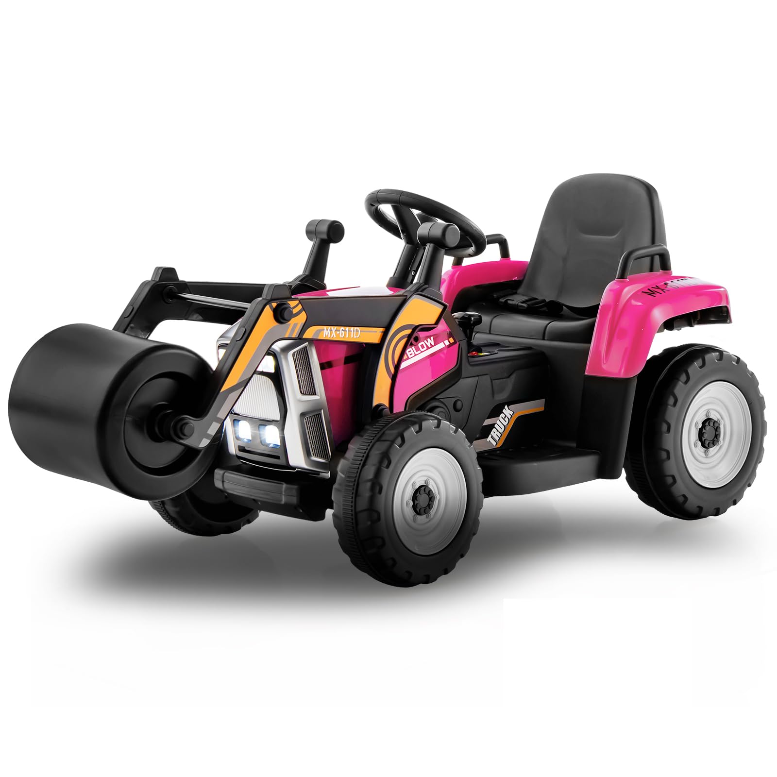 Amazon.com: HONEY JOY Pink Ride On Car, 12V Electric Road Roller with ...