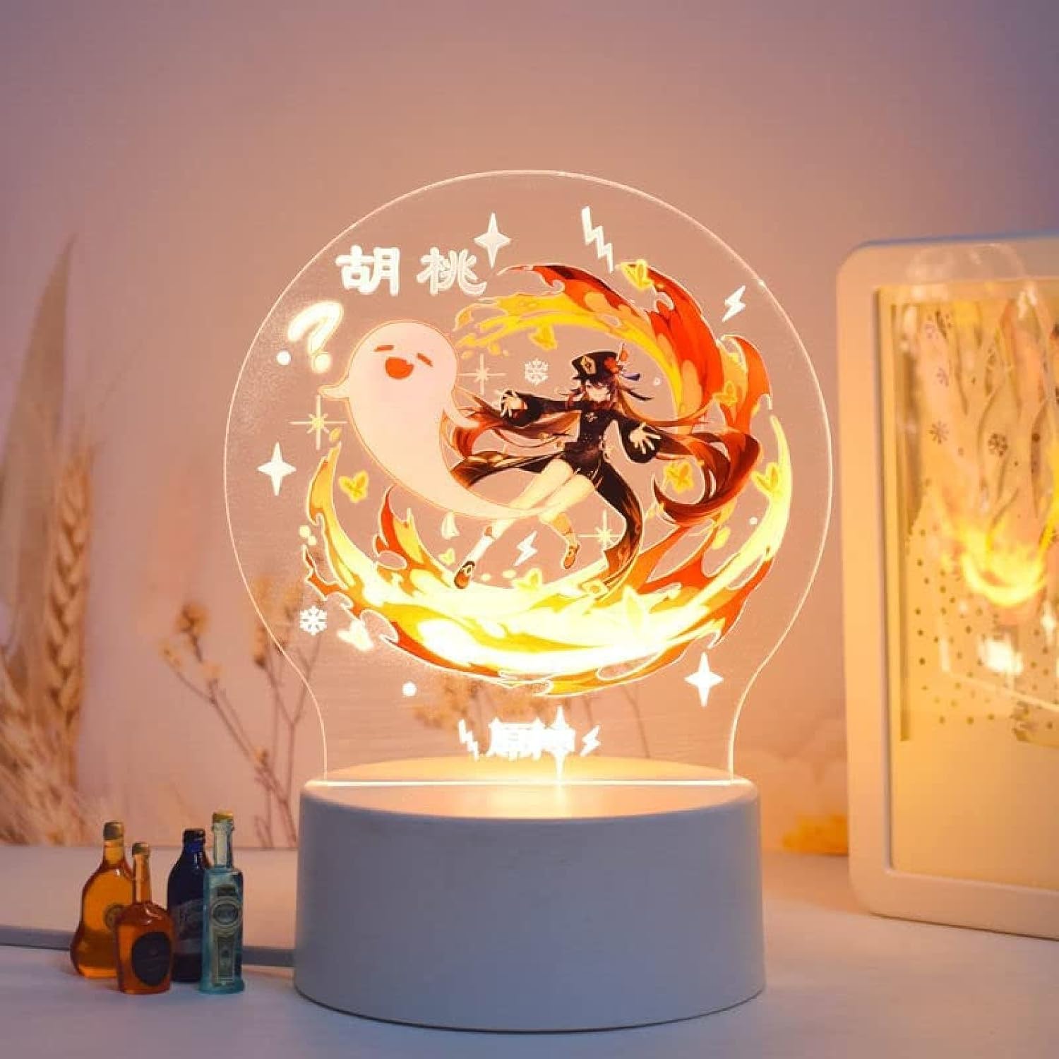 FLYALOE Genshin Impact Lamp 7 Colors LED Acrylic Night Lights 3D Anime ...