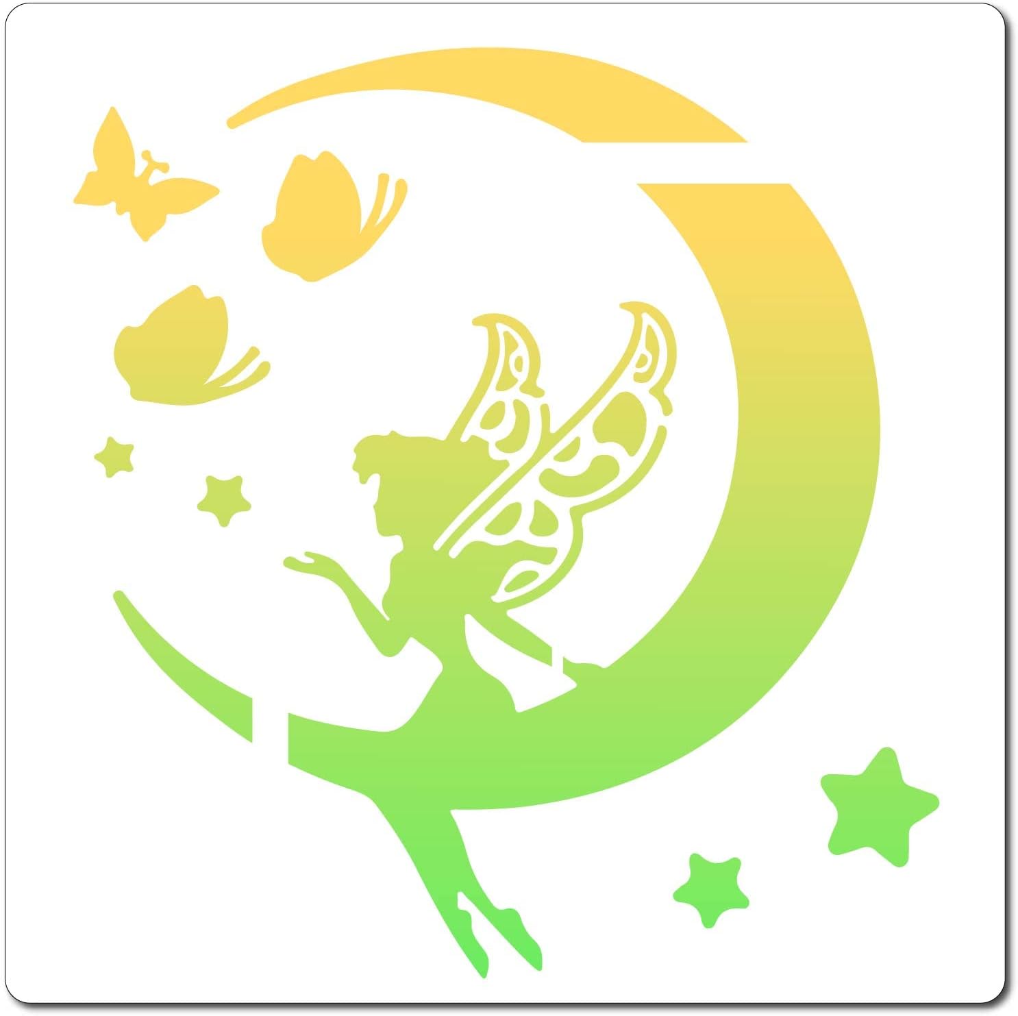 Amazon.com : GORGECRAFT 9.9"X9.9"Fairy Stencil Angel Butterfly Template ...