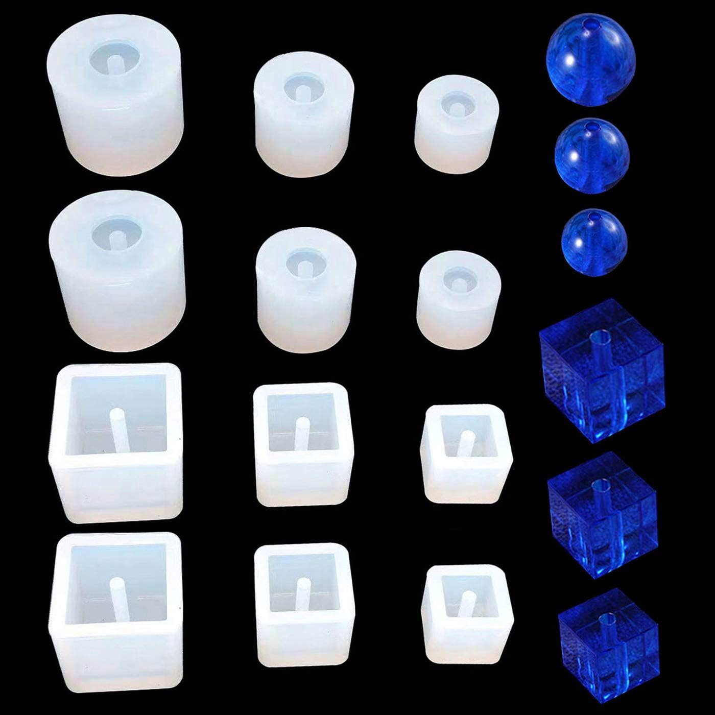 Amazon.com: Six Pcs Resin Bead Mold, Jiale Eggs Ball Silicone Moulds ...