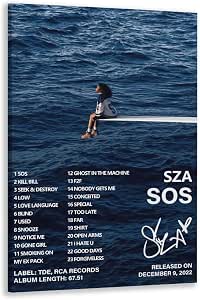 Sos Music Album Cover Signed Limited Edition Canvas Poster Wall Art ...