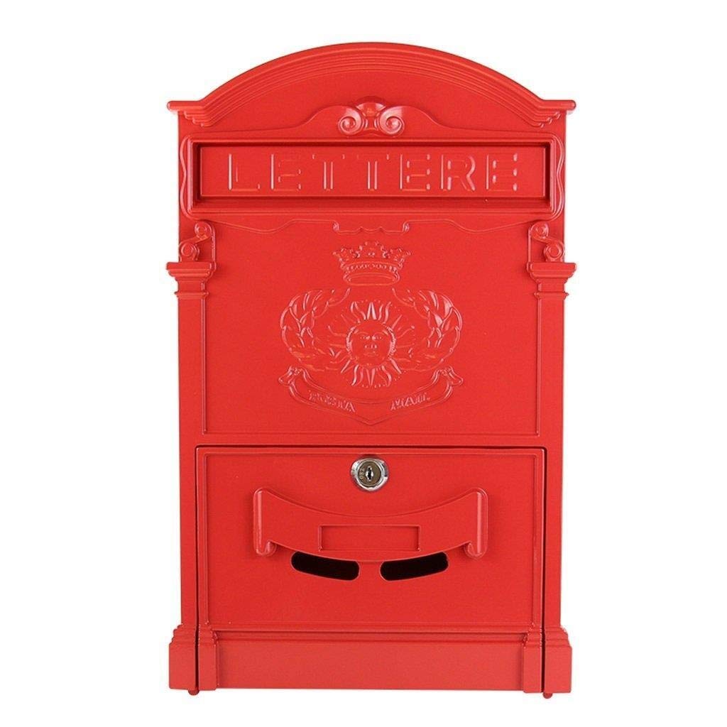 Yjlgryf Mailbox Villa Letter Box Outdoor Creative Wrought Iron Wall ...