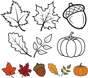Amazon.com: Happy Fall Leaves Cutouts Bulletin Board Decorations Color ...