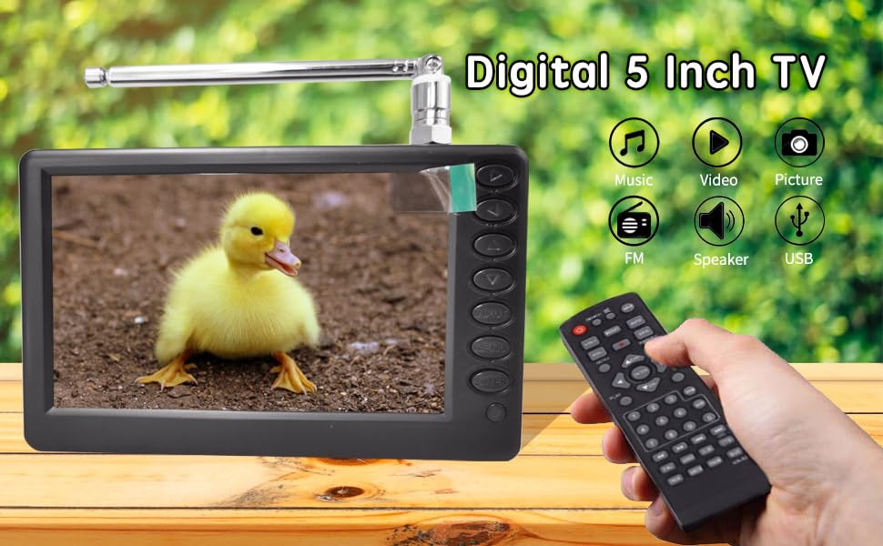 5 Inch Portable TV for Kitchen, Campervan & Outdoor Use – 12V 1080P ...