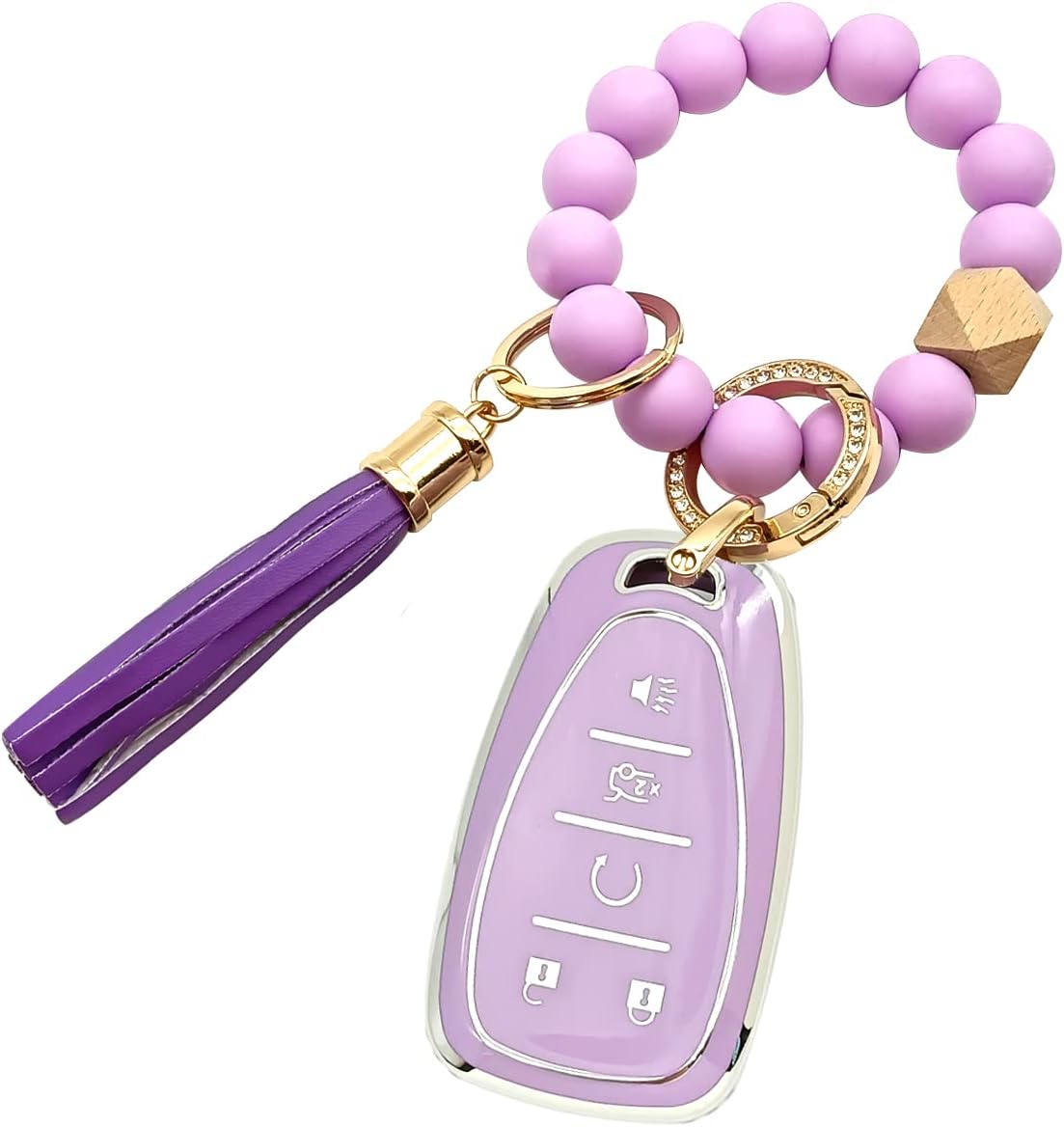 Amazon.com: RFSRZ for Chevy Key Fob Cover,Purple Beaded Key Holder Fits ...