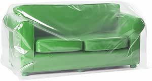 Amazon.com: Belinlen 64”Wx42”Dx34”H Plastic Couch Cover for Sofa 2 ...