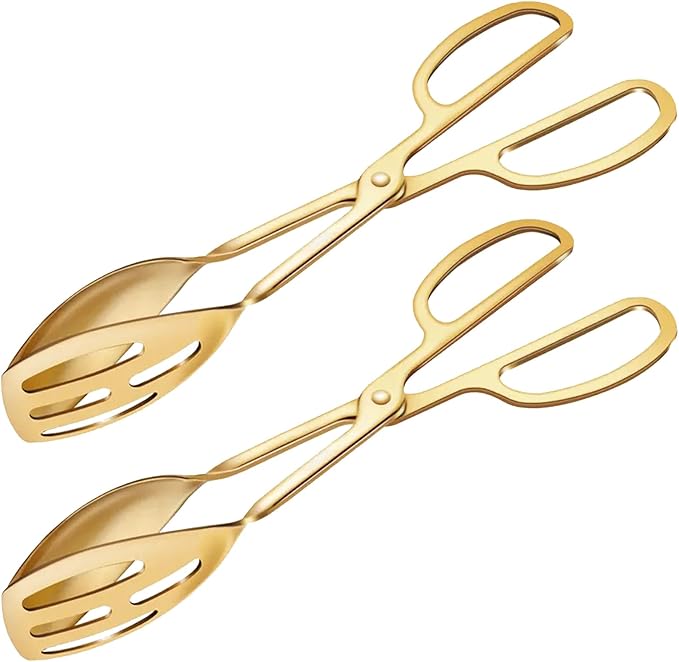 Amazon.com: 2 Pack Gold Serving Tongs Buffet for Kitchen Cooking 10 ...