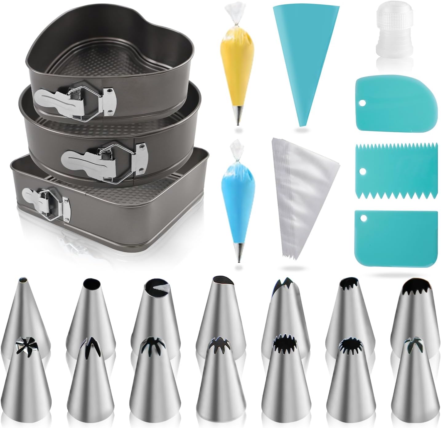 Amazon.com: Yumatouch Springform Cake Pans Set 8, 9,10 Inch Heart Pan ...