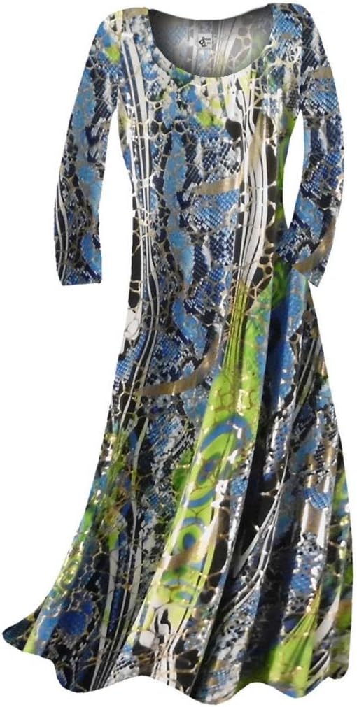 Sanctuarie Designs Women's Dark Snake Print Long Sleeve Plus Size Maxi ...