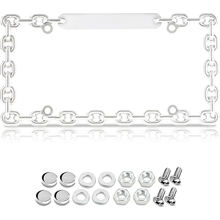 Amazon.com: DMSE Chain Link Universal Design Metal Round License Plate ...