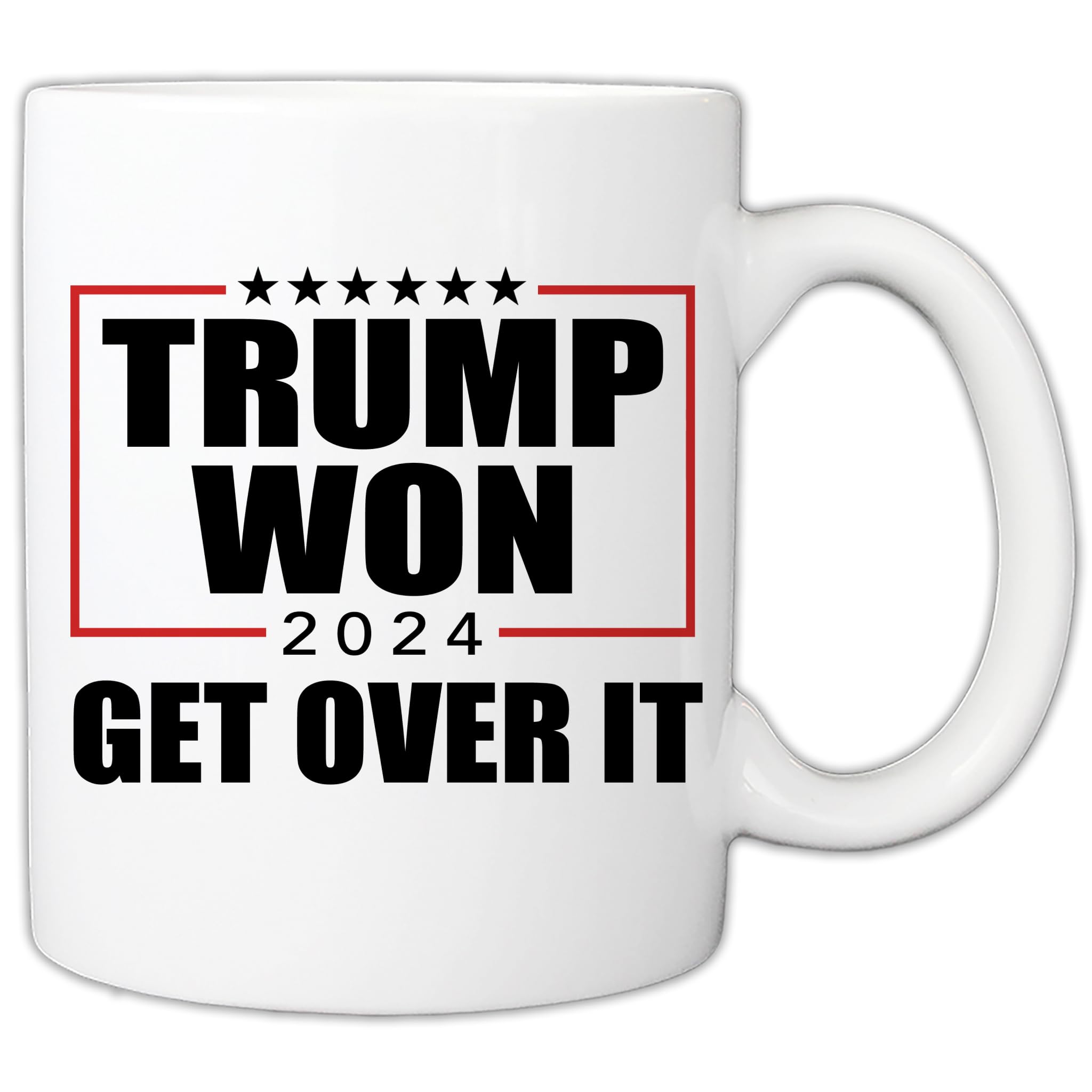 Amazon.com: Trump Won Get Over It 11oz Coffee Mug, Trump 2024 Merch ...