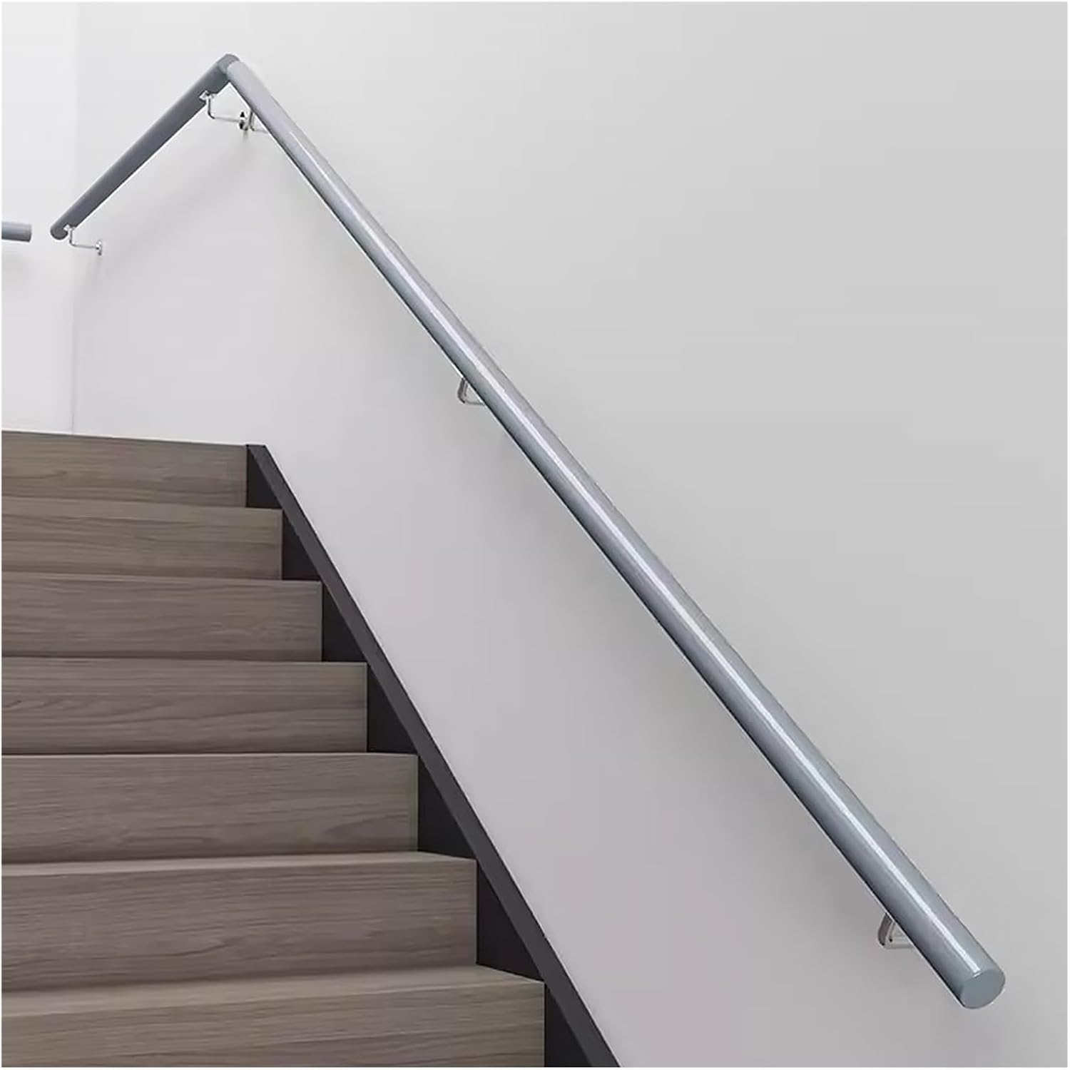Grey Custom Handrail for Basement Stairs, 3ft 4ft 5ft 6ft 7foot 8ft 9ft ...