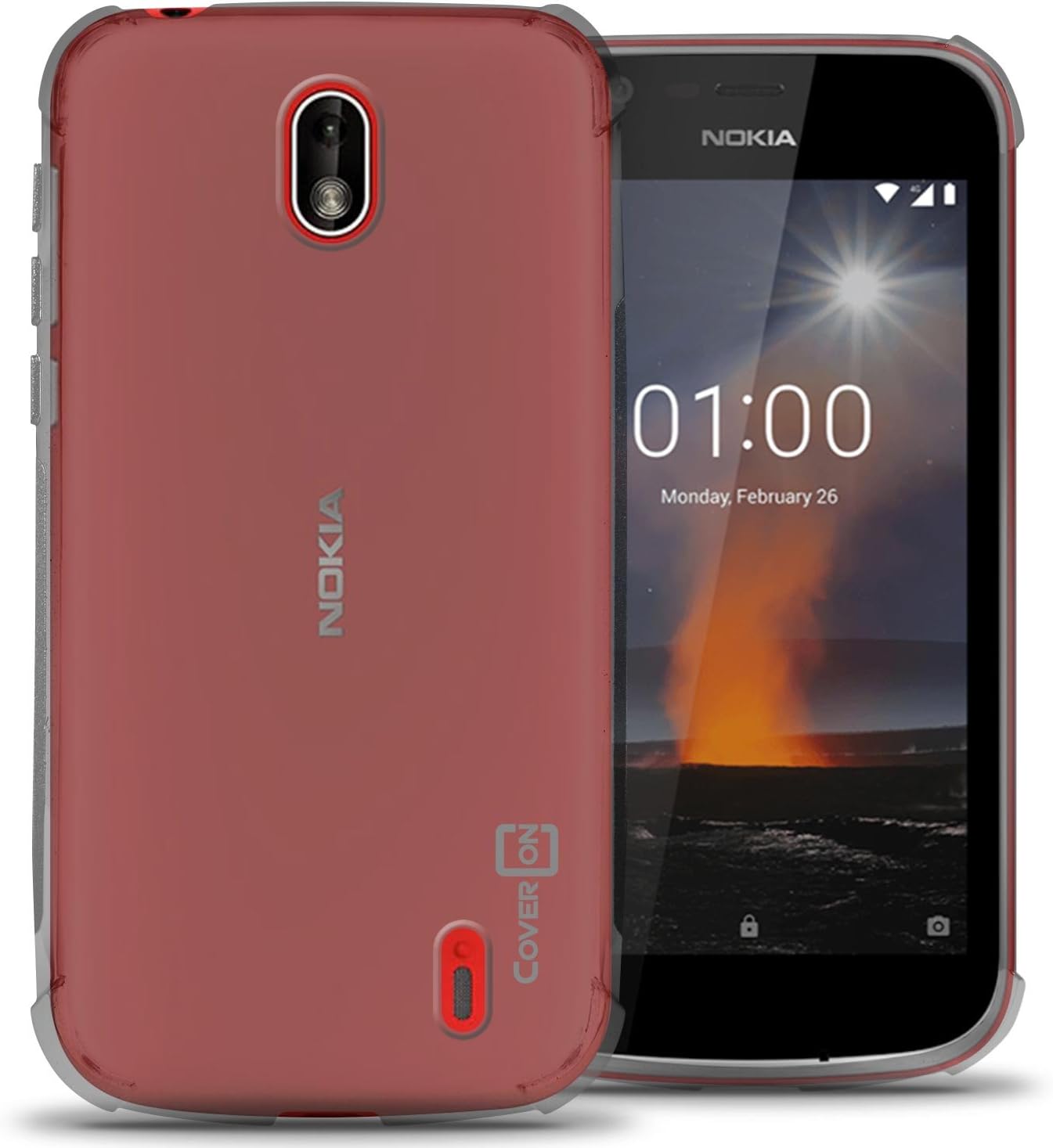 Amazon.com: CoverON Slim Fit TPU Rubber FlexGuard Series for Nokia 1 ...
