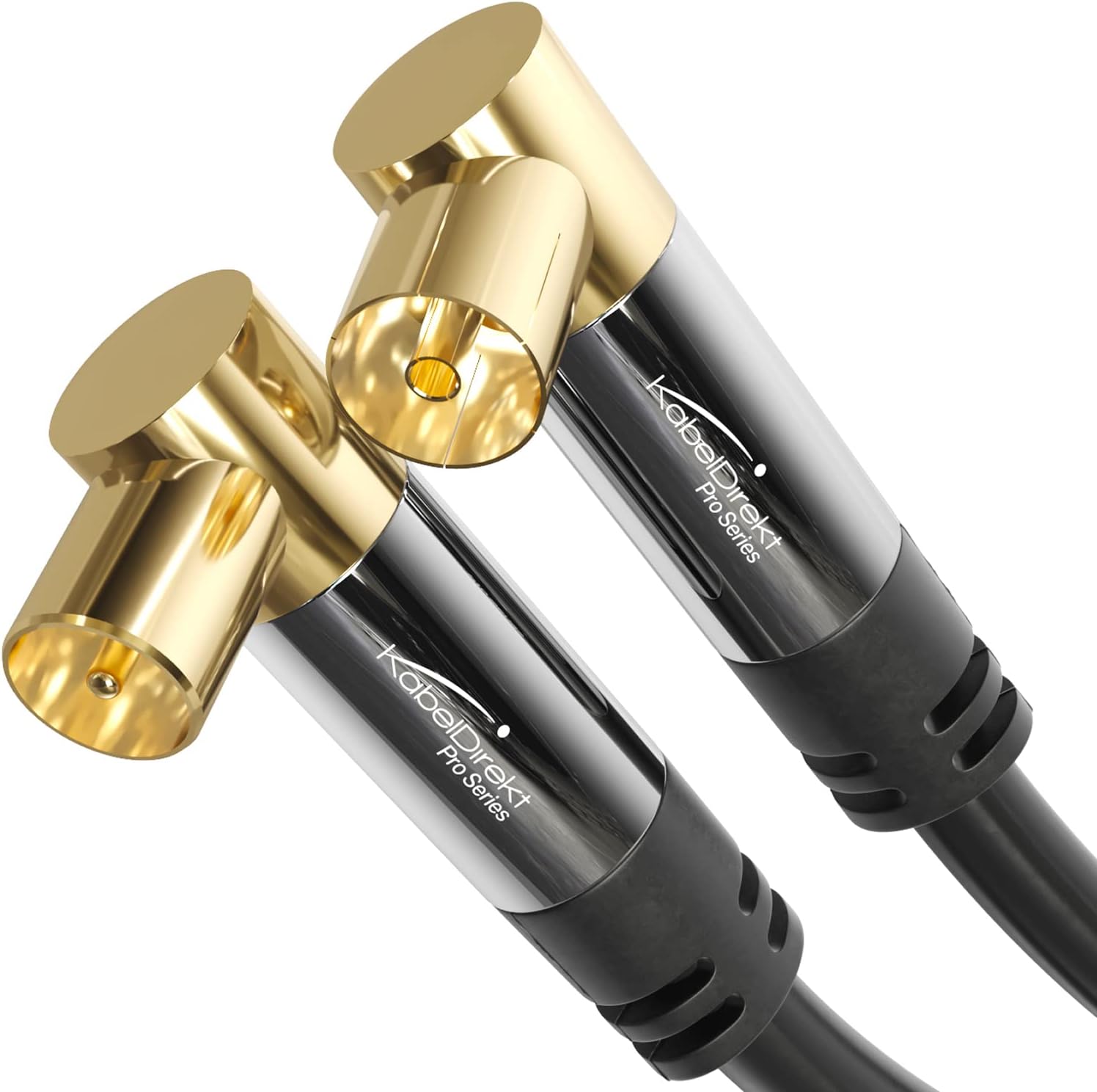 KabelDirekt – Cable de antena 4K, cable TV con ángulo de 90° – conector ...