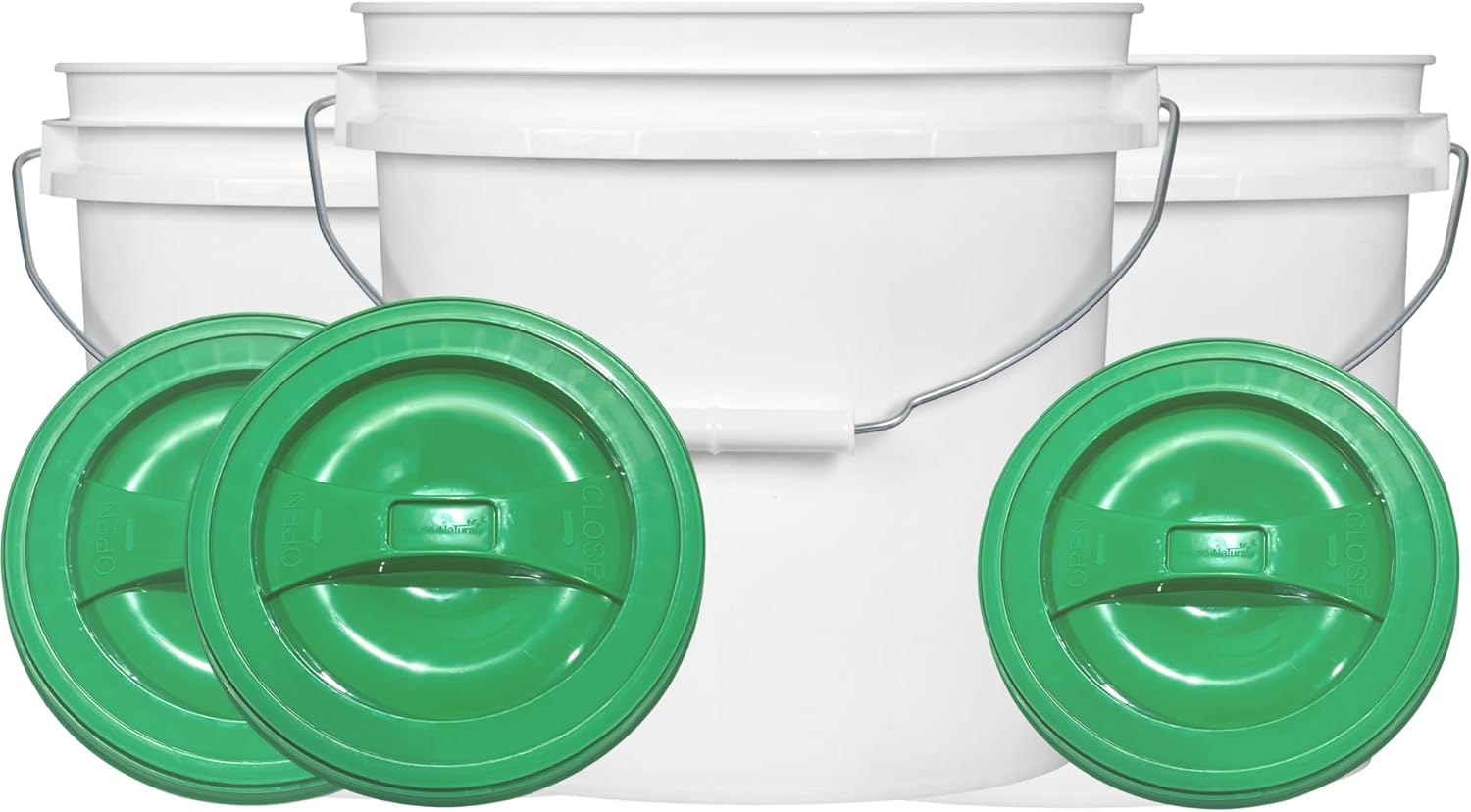 Amazon.com: House Naturals 2 Gallon White Bucket with Screw on Lid ...