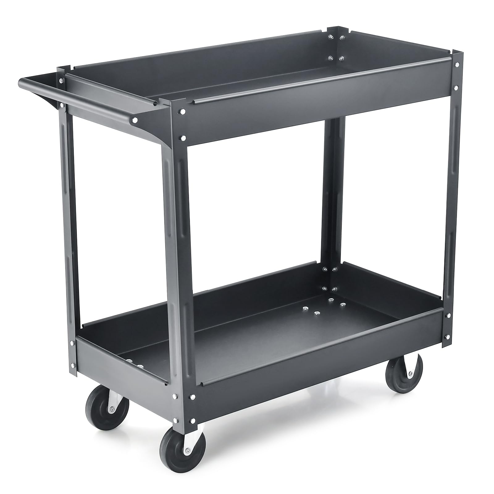 Amazon.com: IRONMAX 2 Tier Tool Cart with Wheels, Heavy Duty Rolling ...