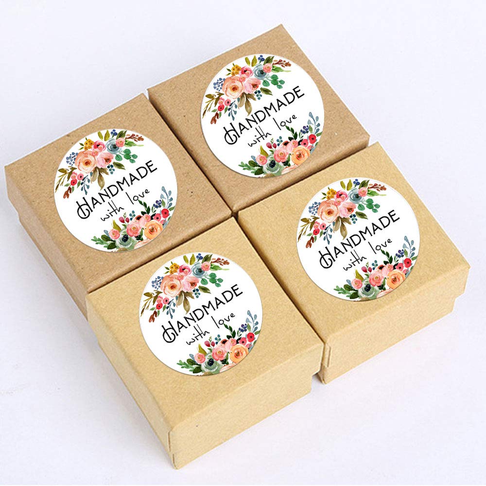 120pcs Handmade with Love Stickers,1.6inches Handmade Packaging ...