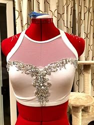 Amazon.com: Handmade Beaded Sequin AB Color Bling Sew On Neckline ...