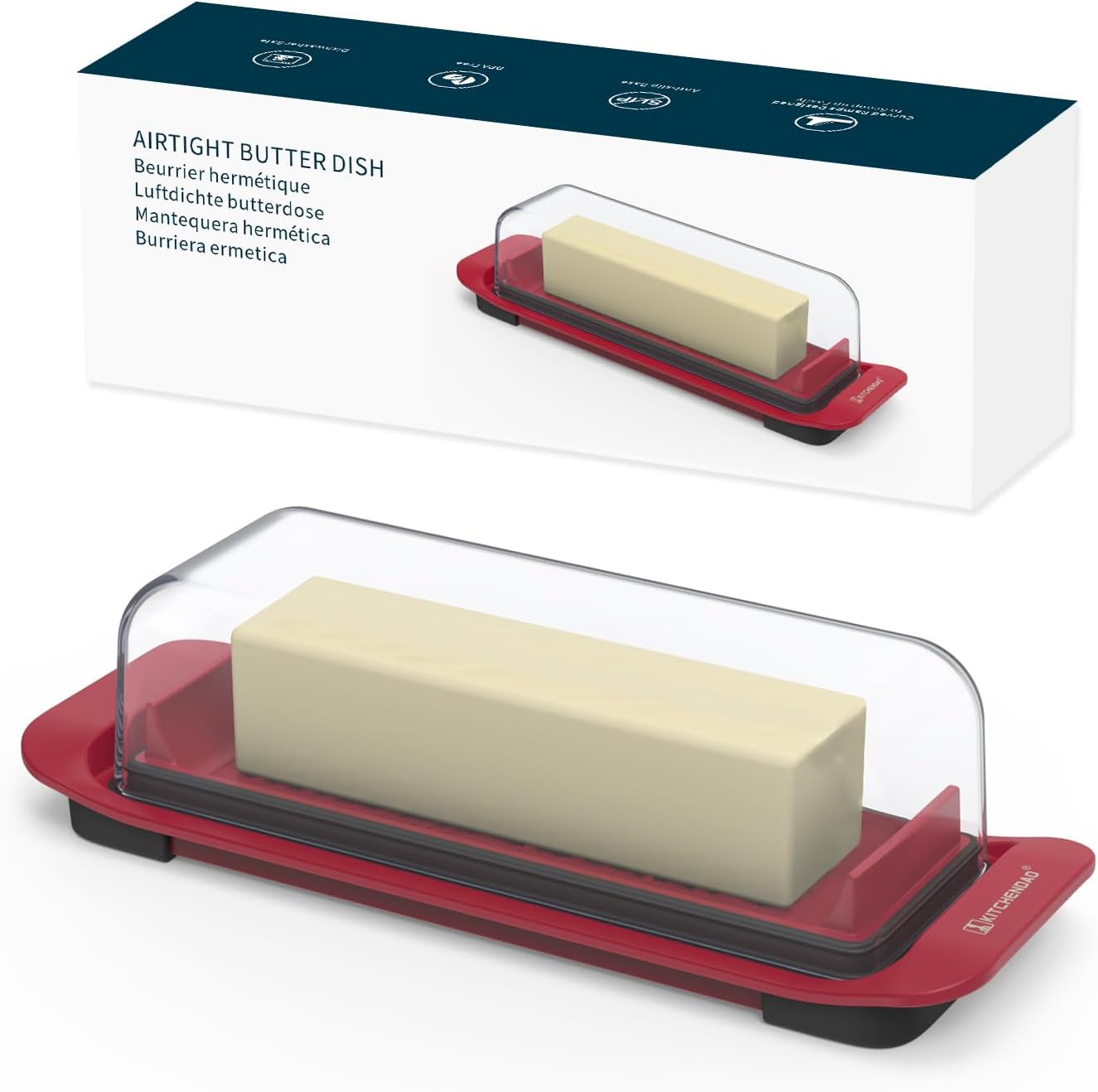 Amazon.com | KIVY Glass butter dish with airtight lid that keeps butter ...