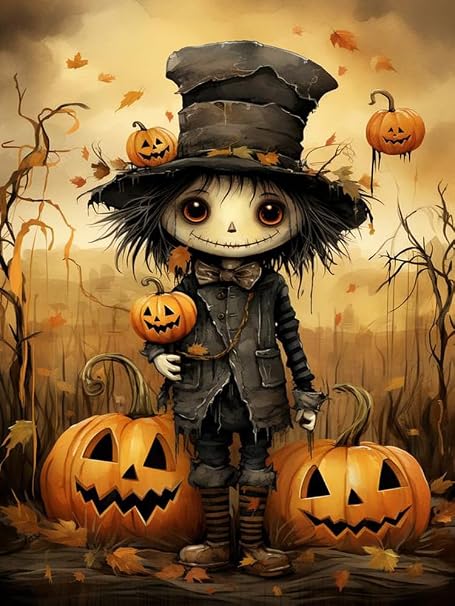 Amazon.com: MjhRcll Halloween Paint by Numbers for Adults,Horror Boy ...