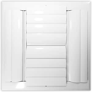 MAIER INTERNACIONAL 8" X 8" 4-Way Aluminum Curved Blade Adjustable Air Supply HVAC Diffuser ...