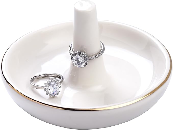 Amazon.com: Wedding Ring Holder, Engagement Jewelry Dish With Stand ...