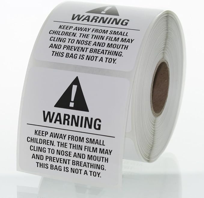 Suffocation Warning Labels 2" x 2" - 500 labels per roll : Amazon.ca ...