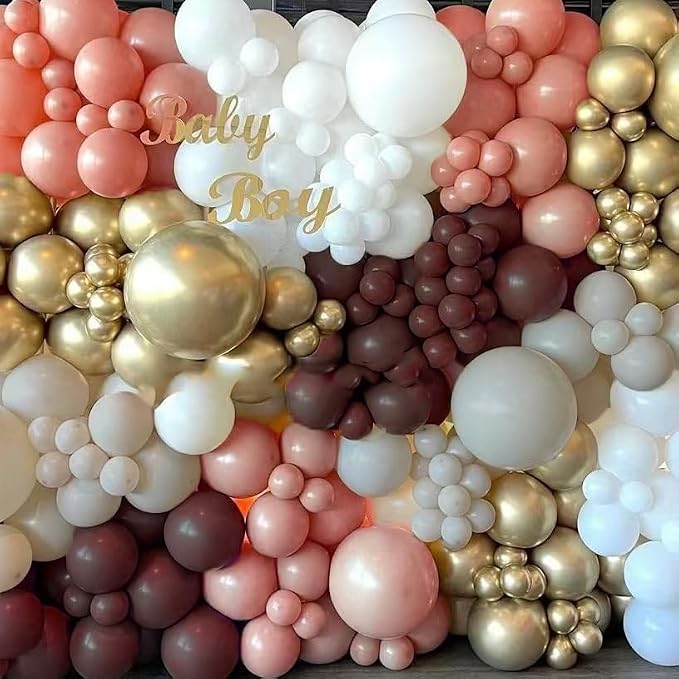 Amazon.com: 143pcs Boho Dusty Pink Balloons, Different sizes 18/12/10/5 ...
