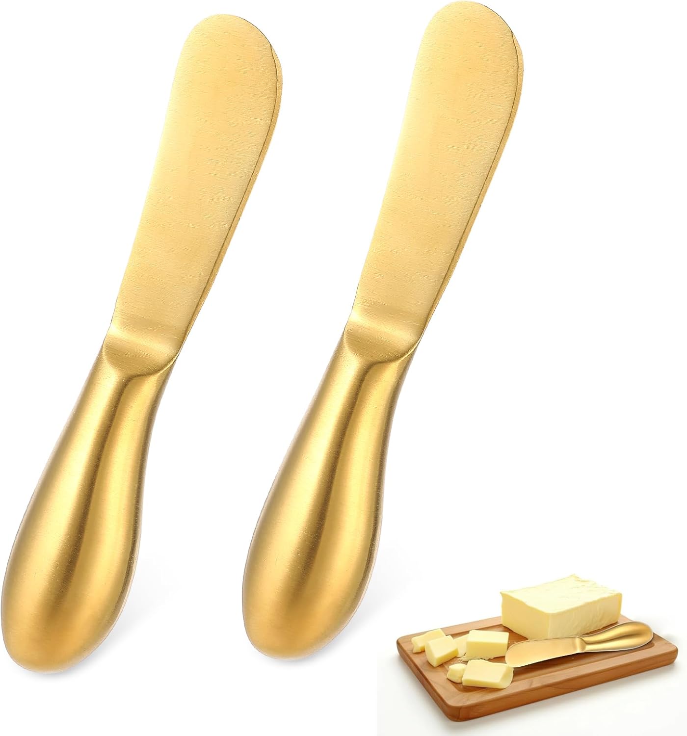 Amazon.com | Trinkrittey Butter Knife Golden Butter Knife Sst 2 Pcs ...